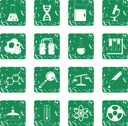 Chemical laboratory icons many colors set Vector Image