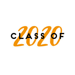 Class 2020 lettering graduation logo template Vector Image