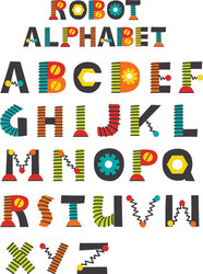 Alphabet letter r-rocket robot rabbit Royalty Free Vector