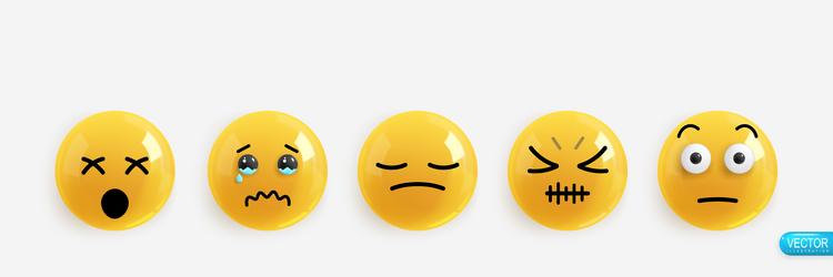 Emotion realistic 3d render icon smile emoji Vector Image