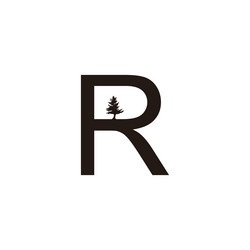 Letter r leaf geometric symbol simple logo Vector Image