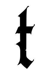 Letter t in gothic style alphabet symbol Vector Image