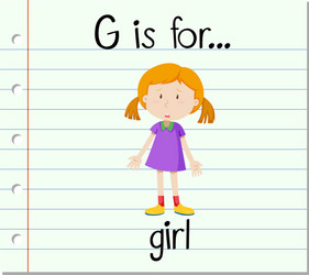 Flashcard letter g is for girl Royalty Free Vector Image