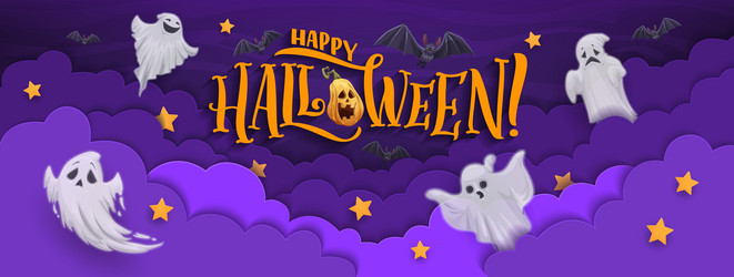 Happy halloween banner design party invitation Vector Image