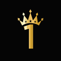 Letter 1 crown logo crown logo on letter 1 Vector Image