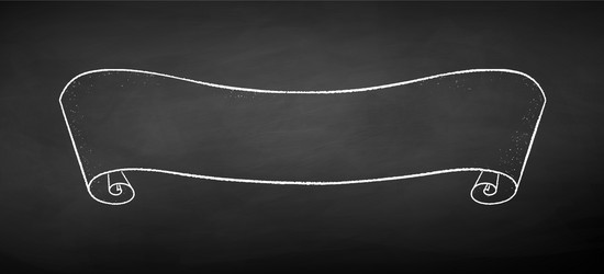 Chalk drawn of scroll ribbon banner Royalty Free Vector