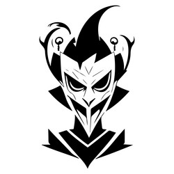 Halloween jester scary sketch hand draw Royalty Free Vector