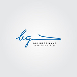 Initial letter bg logo - handwritten signature Vector Image
