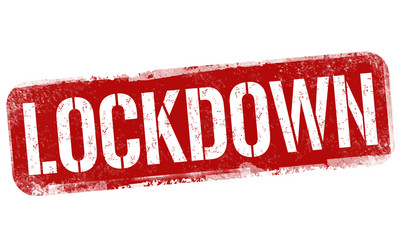 Grunge lockdown sign symbol stamp Royalty Free Vector Image