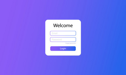 Login form for the website the user interface Vector Image