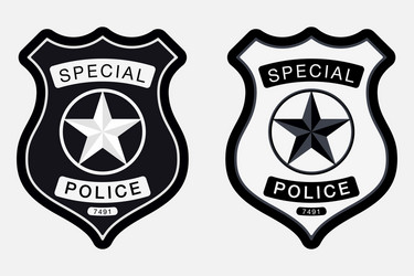 Police badge simple monochrome sign Royalty Free Vector