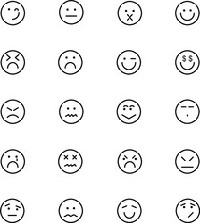 Happy funny smiley emoticon face expression line Vector Image