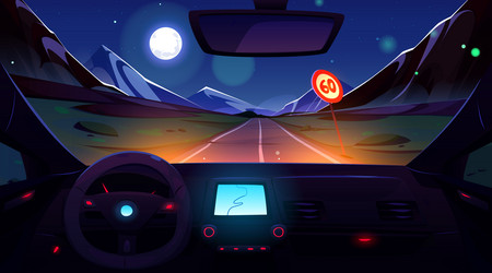 Night highway Royalty Free Vector Image - VectorStock