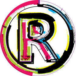 Colorful Grunge Font Letter R Vector Images (90)