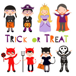 Halloween kids set Royalty Free Vector Image - VectorStock