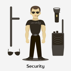 Security guard on mission poster template Vector Image