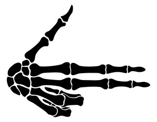 Skeleton bone hand gun sign Royalty Free Vector Image