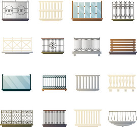 Balcony railing vintage metal steel fence Vector Image