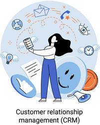 Crm metaphor customer relationship management Vector Image