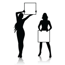 Girl with banner Royalty Free Vector Image - VectorStock