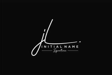 Initial jl signature logo template hand drawn Vector Image
