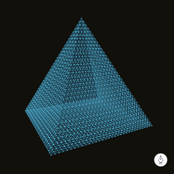 Wireframe mesh polygonal pyramid Royalty Free Vector Image