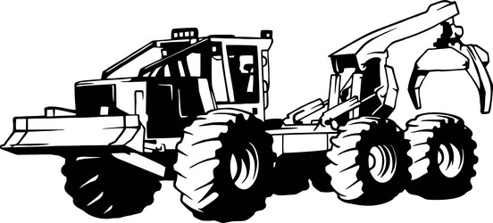 Skidder - special vehicle - heavy machinery Vector Image