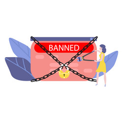 Banned website and access prohibition concept Vector Image