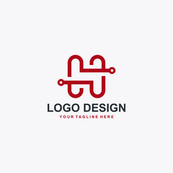 Digital electric and letter h logo design Vector Image