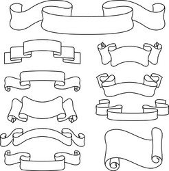 Paper scroll outline image Royalty Free Vector Image