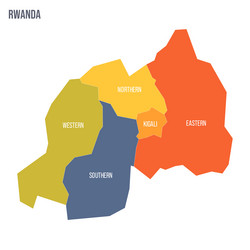 Rwanda political map of administrative divisions Vector Image