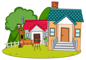 Cartoon a beautiful house Royalty Free Vector Image