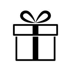 Gift box icon giftbox black filled Royalty Free Vector Image