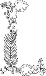 Letter L Flowers Drawing Vector Images (75)