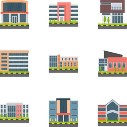 Office workplace cartoon flat Royalty Free Vector Image