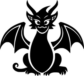 Black and white dragon head Royalty Free Vector Image