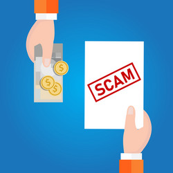 Fraud and scammers concept cartoon Royalty Free Vector Image