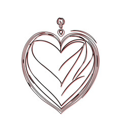 Heart shaped locket valentine outline sketch Vector Image