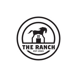 Cowboy hat based logo design for ranch Royalty Free Vector