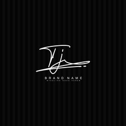 Handwritten signature logo for initial letter jt Vector Image