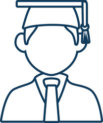 Student graduation male profile Royalty Free Vector Image