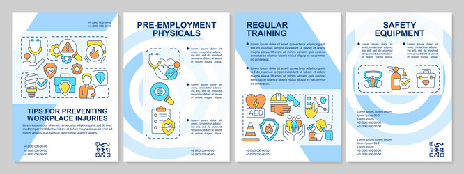 Occupational health and safety blue brochure Vector Image