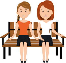 Boys and girls sitting on chairs Royalty Free Vector Image
