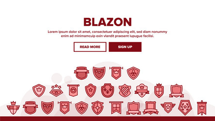 Blazon shield shapes seamless pattern Royalty Free Vector
