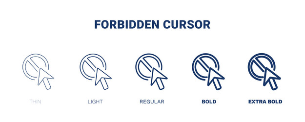 Forbidden cursor icon filled cursor Royalty Free Vector