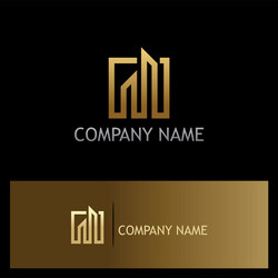 Golden construction logo collection building gold Vector Image