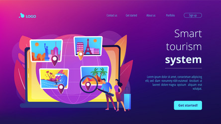 Smart tourism system concept Royalty Free Vector Image