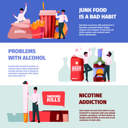 Good and bad habits poster Royalty Free Vector Image