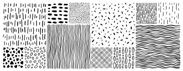 Different types of hatching patterns Royalty Free Vector