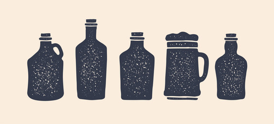 Set of bottle collection bottles Royalty Free Vector Image
